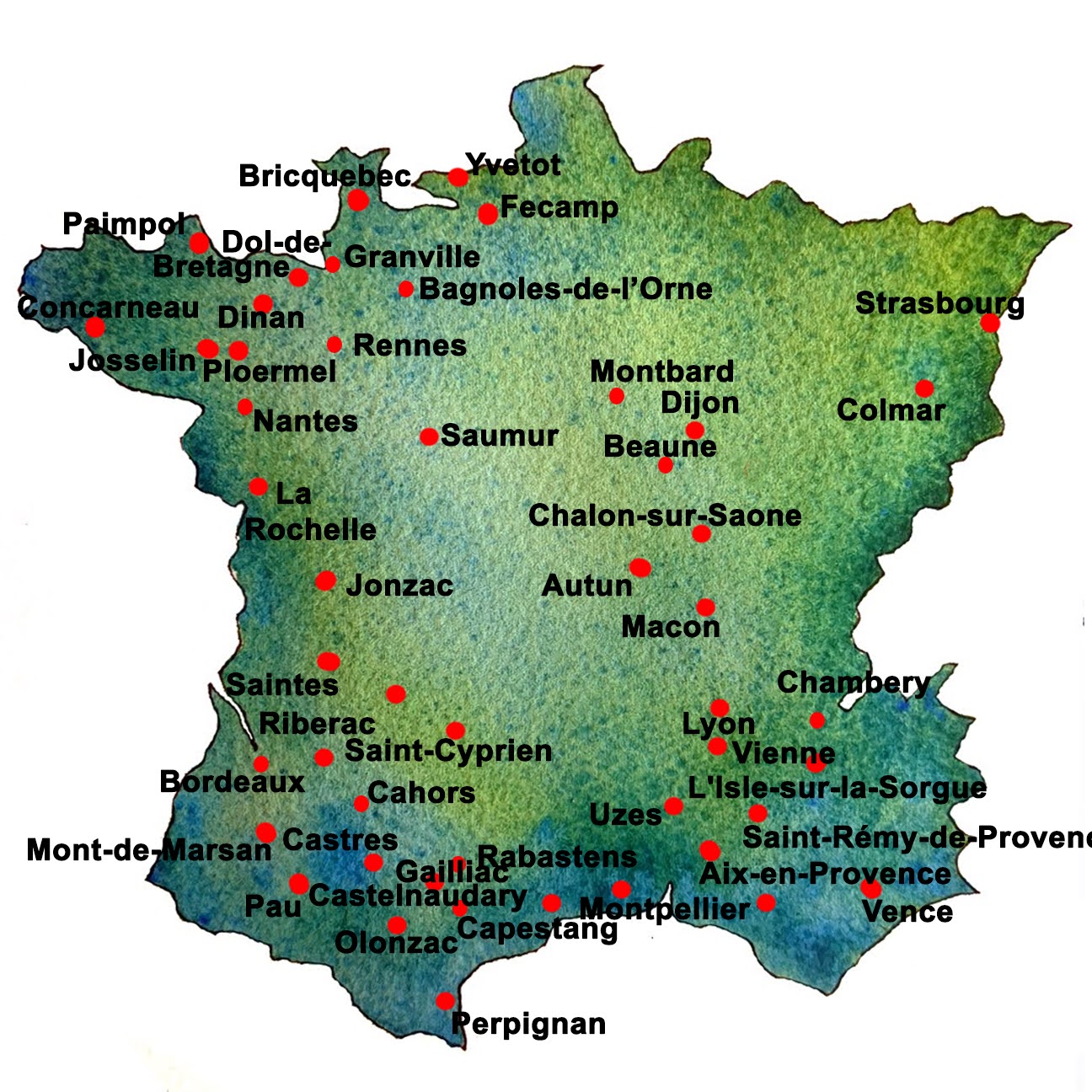 All the towns - Find your French town